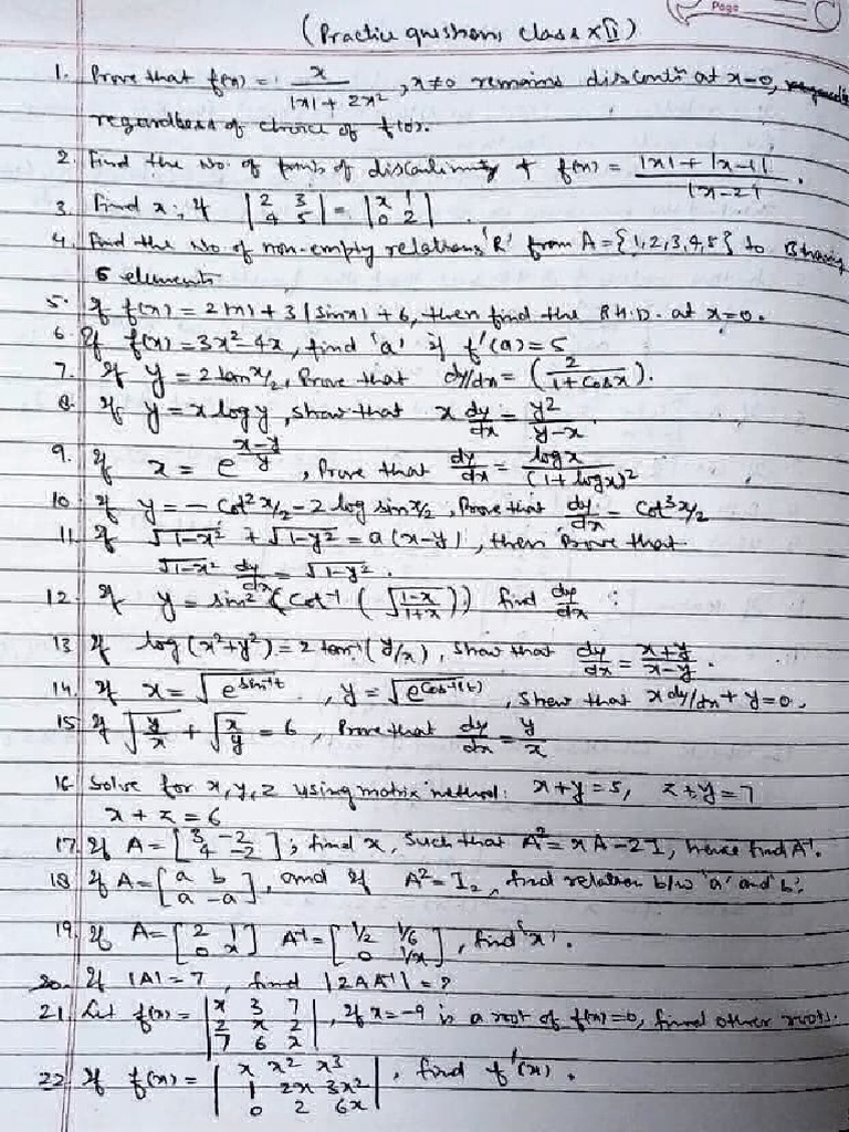 Practice Sheet Class 12 ,2024 | PDF