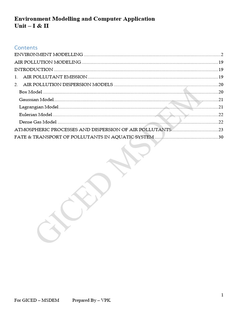 1.unit I - II Modelling Notes | PDF