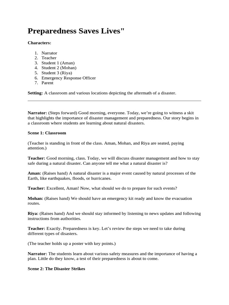 Preparedness Saves Lives | PDF