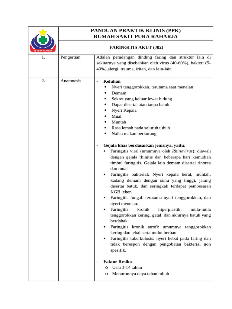 PPK Faringitis Akut | PDF