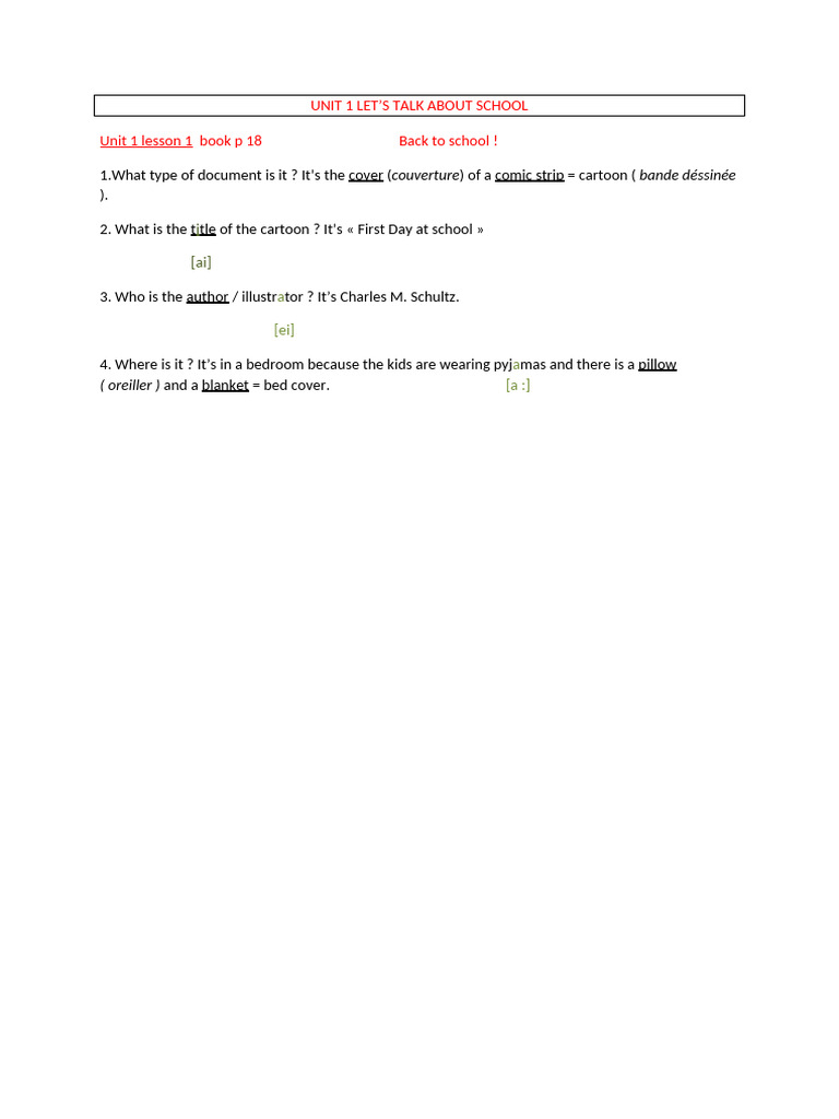 Unit 1 Lesson 1 2021 | PDF