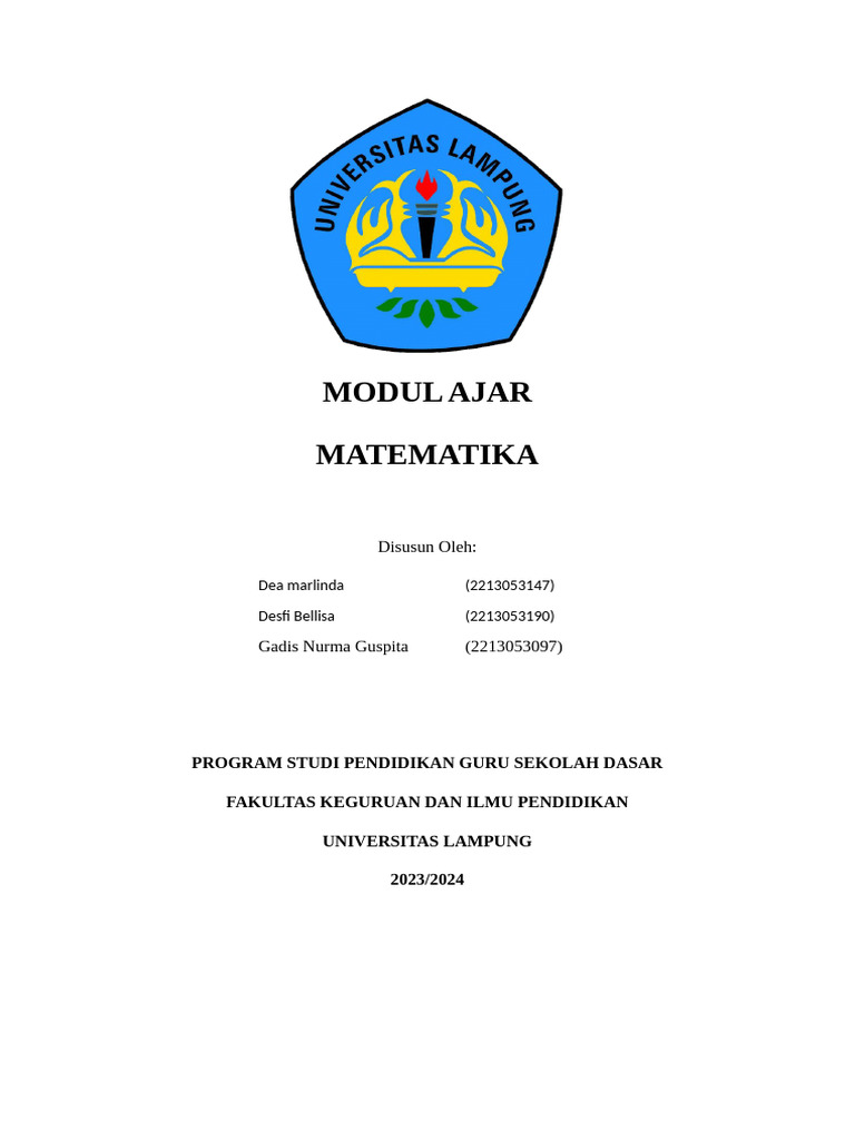 MODUL AJAR MTK Kelompok 7 | PDF