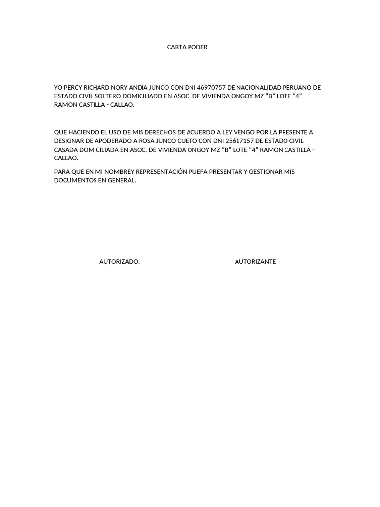 Carta Poder | PDF