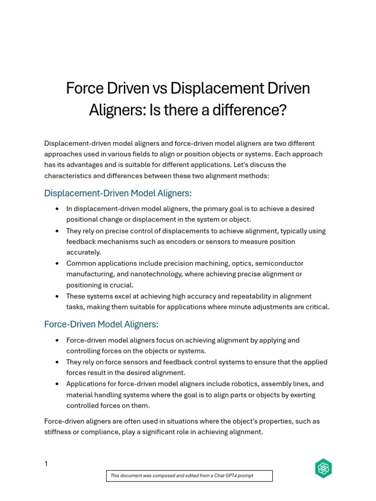 Difference Between Force and Displacement Driven Aligners 1710697405 | PDF