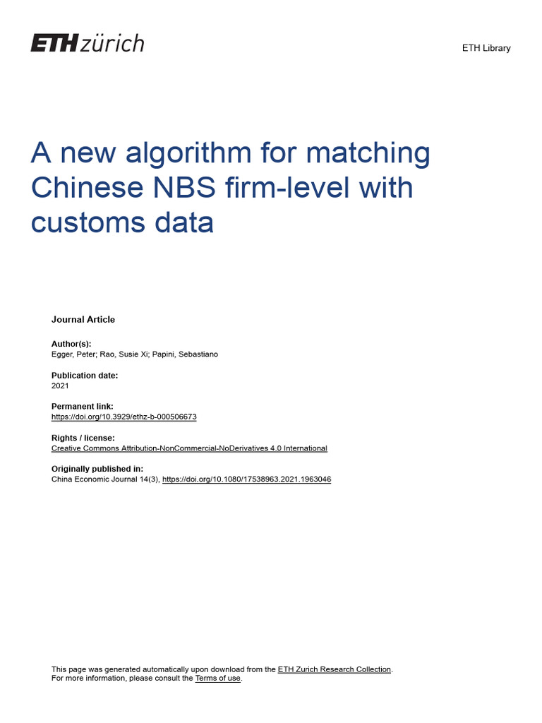 2021 ETH Zurich Paper | PDF