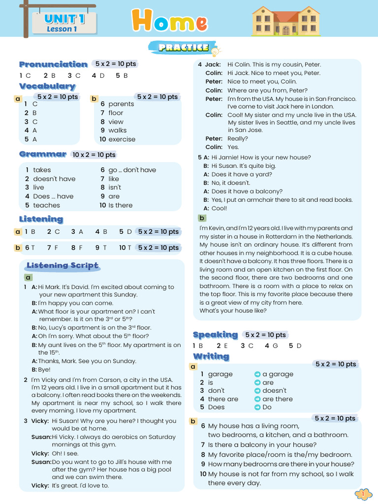 English 6 I-Learn Smart World Exercise Book - Answer Key and Audio Script - Tiếng Anh 6 I-Learn ...
