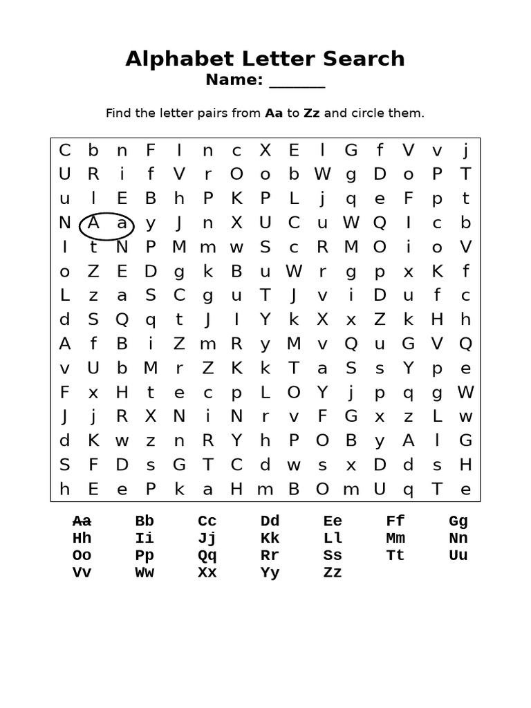 Alphabet Letter Search Fun Activities Games Wordsearches - 131339 | PDF
