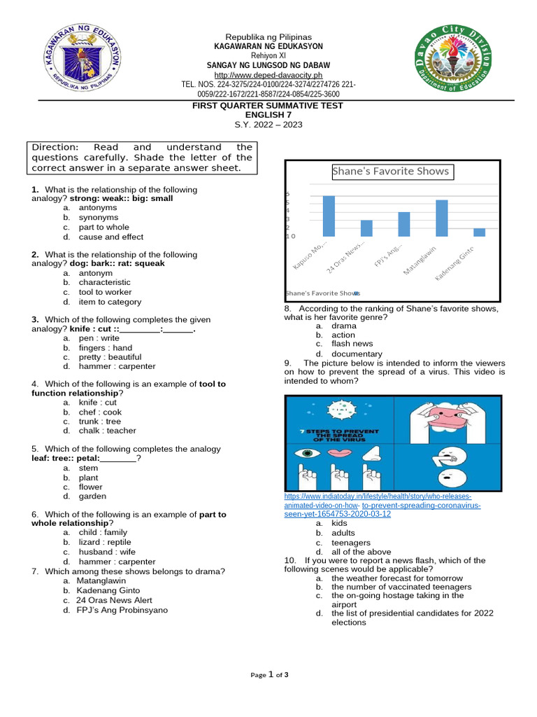 TQ Q1 Eng7 Sy2021-22 | PDF