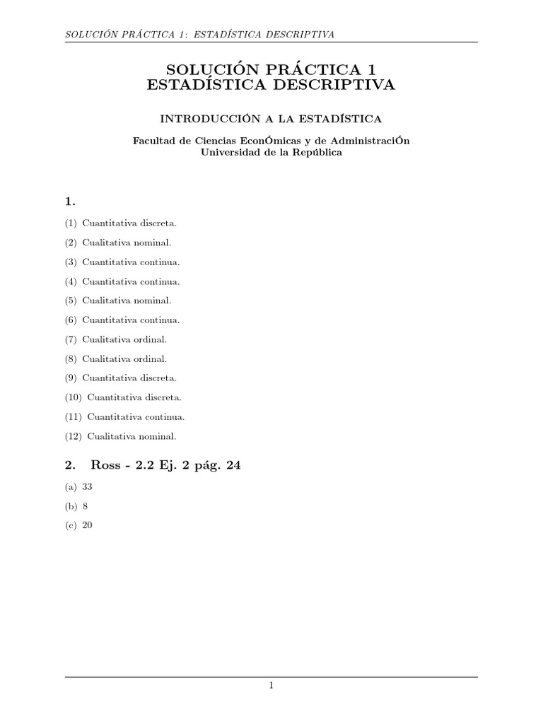Solucion Practica 1 ESTADÍSTICA DESCRIPTIVA | PDF