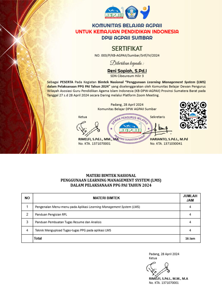 Reni Sopiah, S.pd.I Penggunaan LMS | PDF