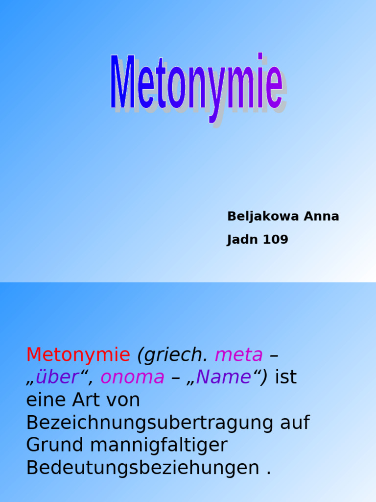 Metonymie | PDF