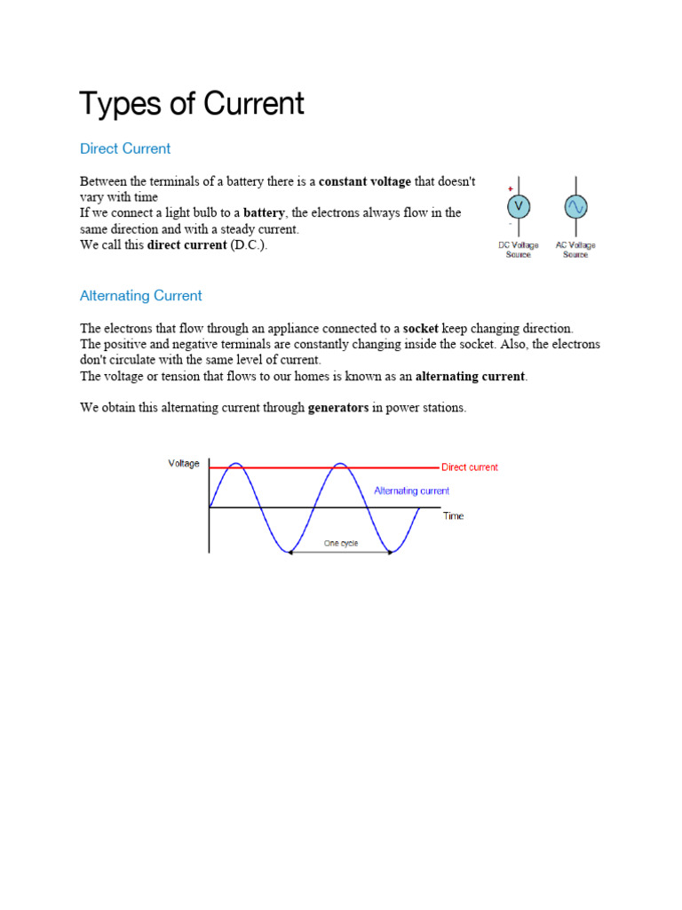 Types of Current | PDF