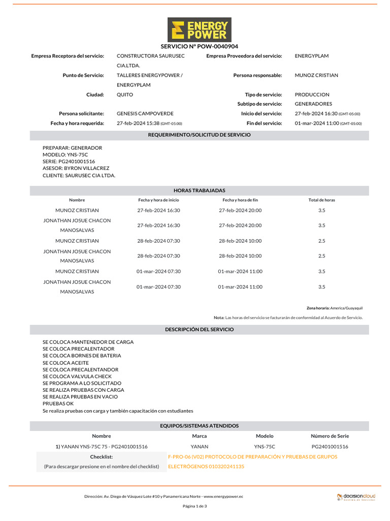 N° Pow-0040904 | PDF