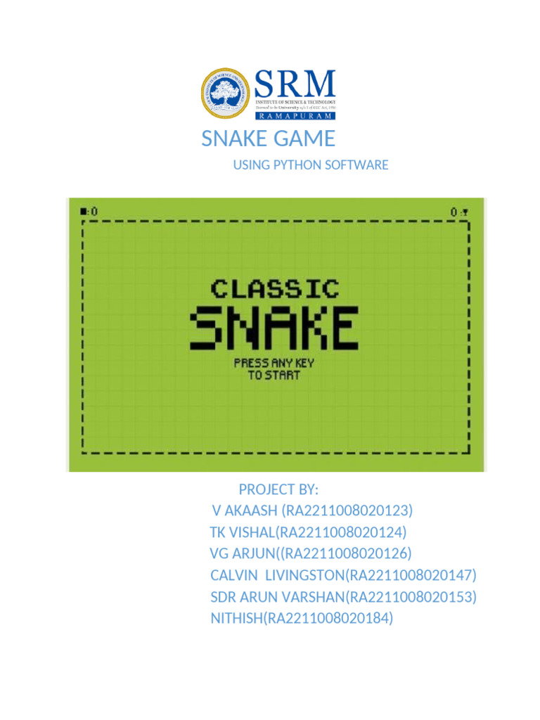 Snake Game 1 | PDF