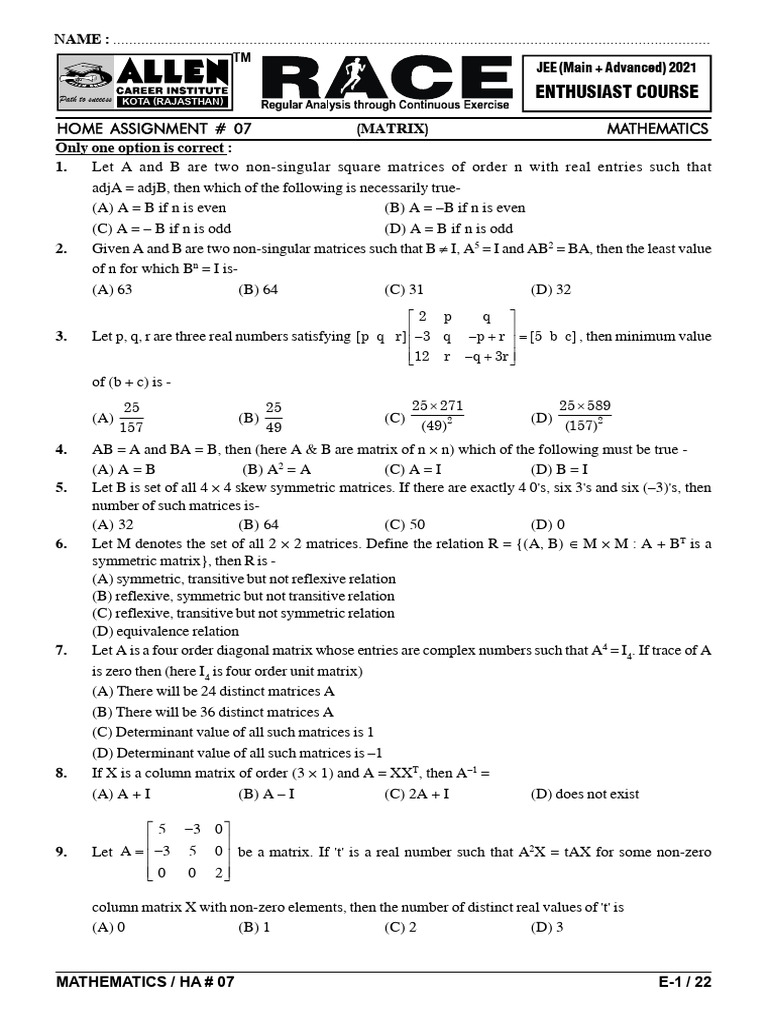 Matrix | PDF | Matrix (Mathematics) | Determinant Matrix | PDF | Matrix (Mathematics) | Determinant