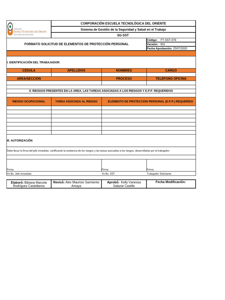 Formato Solicitud Epp | PDF