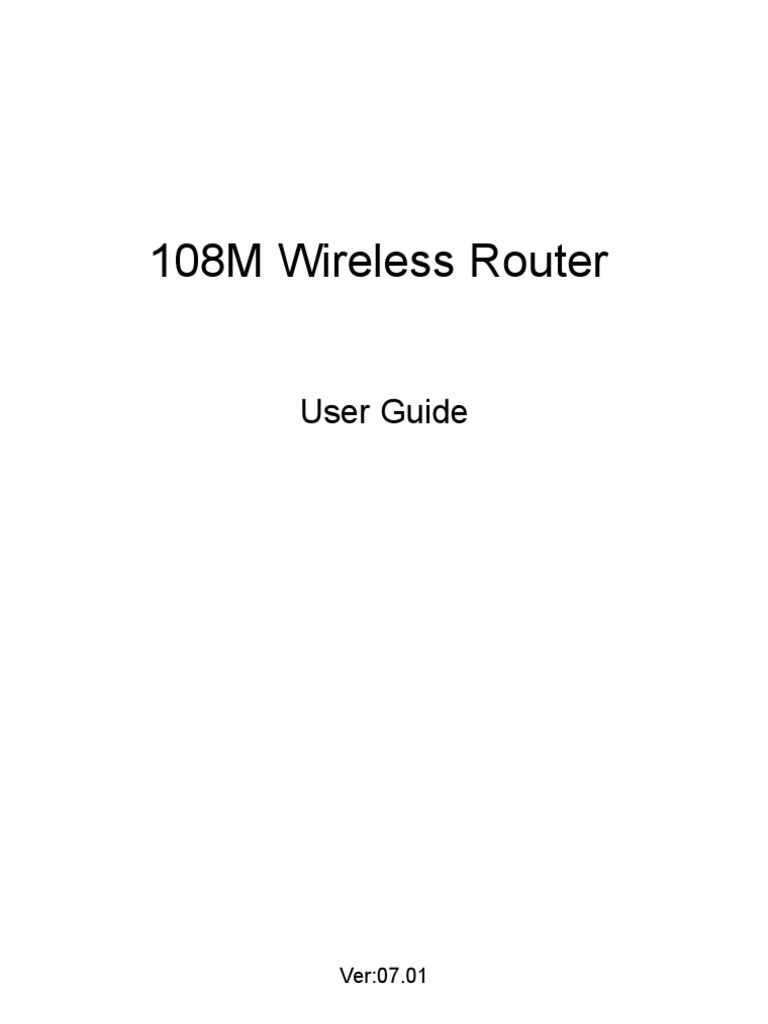 108M Wireless Router Guide | PDF | Port (Computer Networking ...