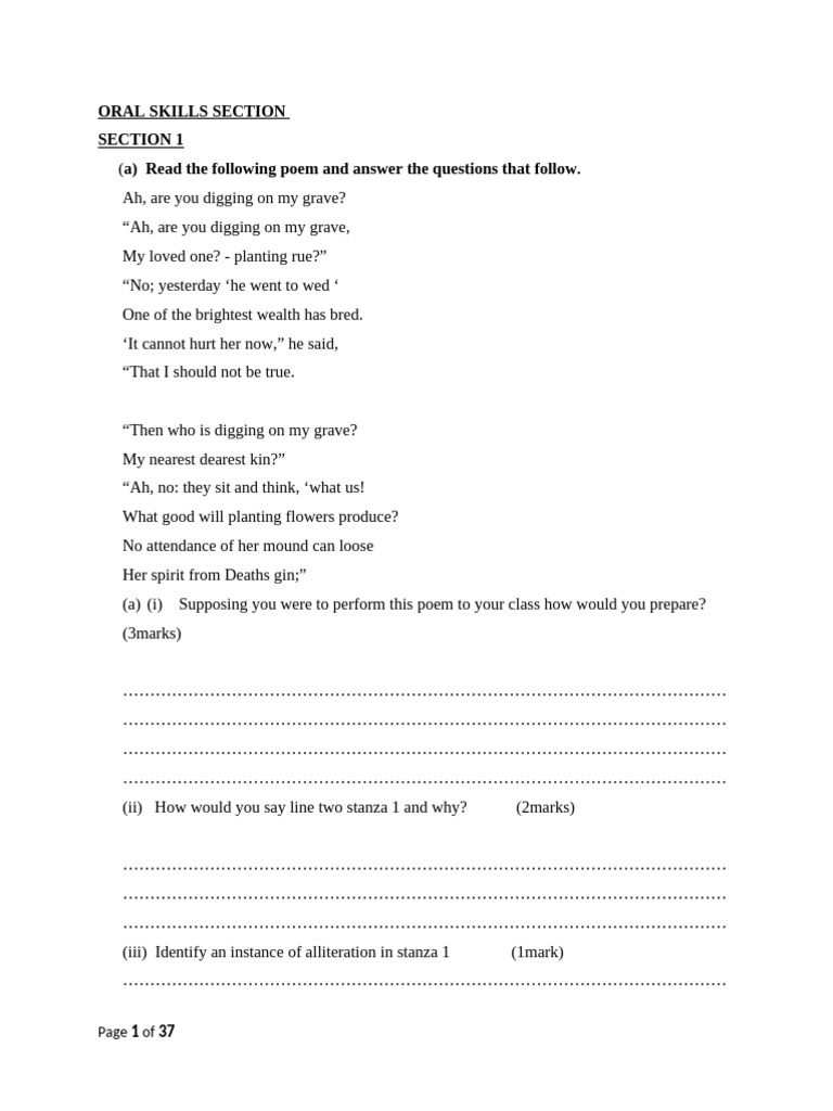 Oral Skills Booklet Part Pdf 