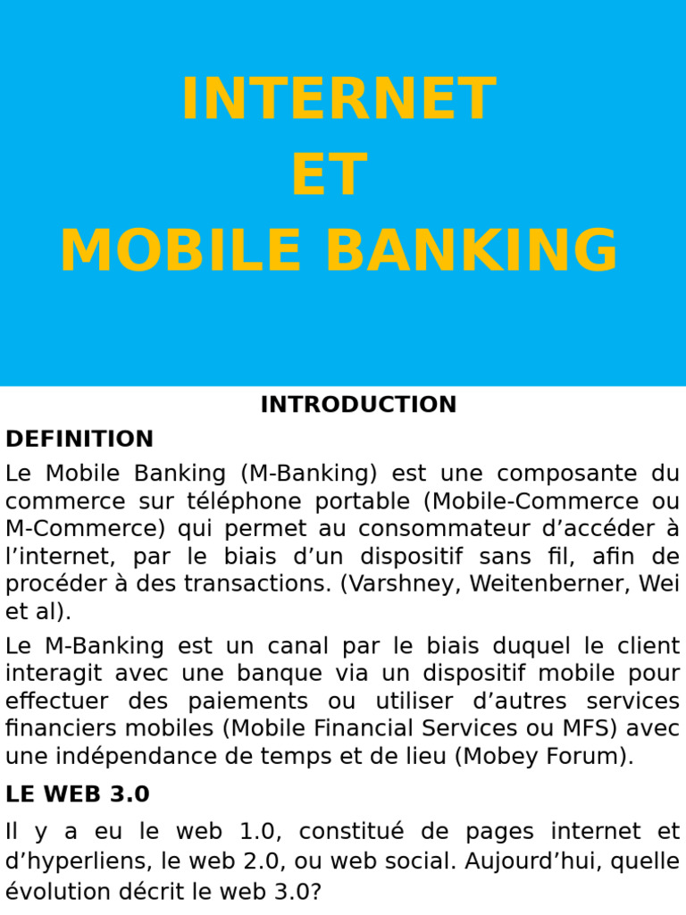 Internet Et Mobile Banking | PDF
