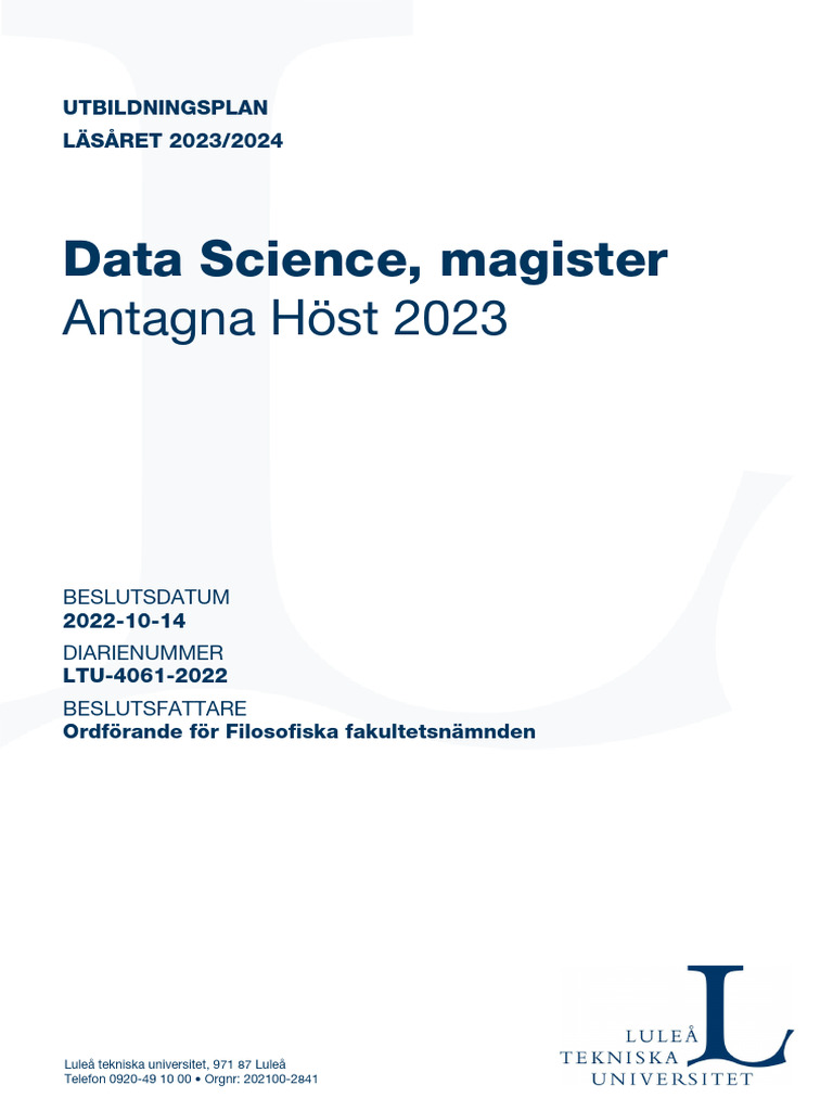 Utbildningsplan FNDSA | PDF