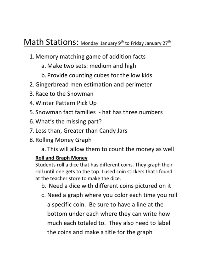 Math Stations | PDF | Home & Garden