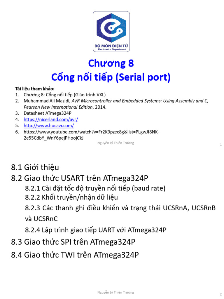 Giao thức Cổng Nối Tiếp ATmega324P | PDF | Data Transmission | Computers