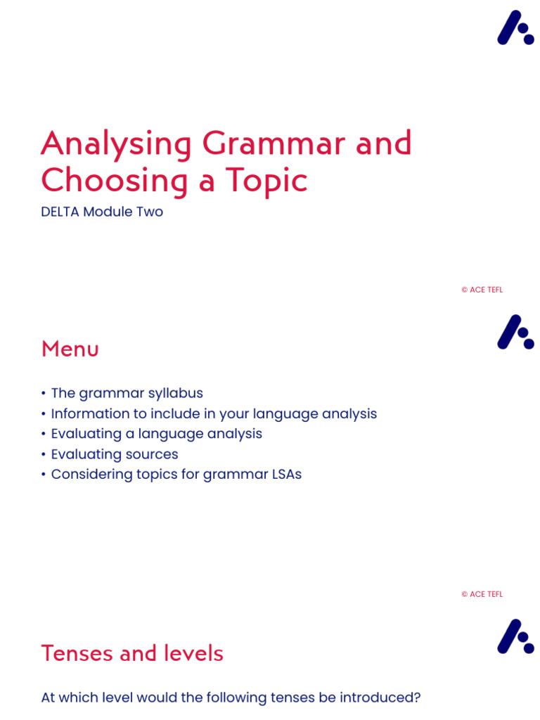 Analysing Grammar and Choosing A Topic | PDF
