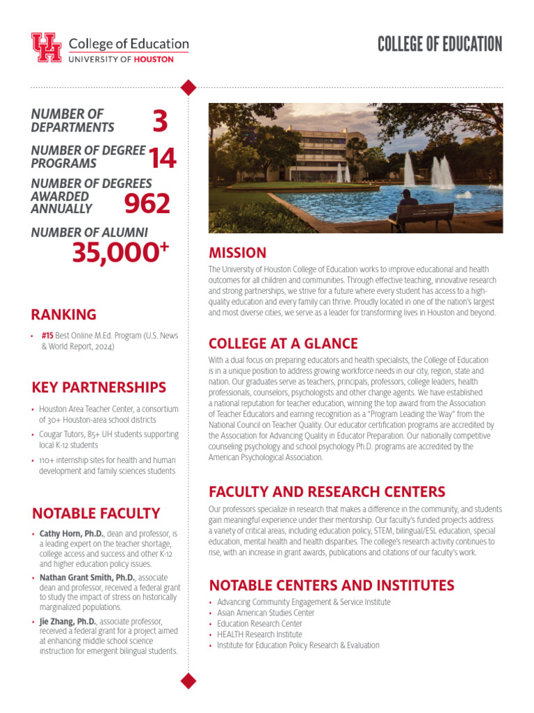 UH - Fast Facts 2024 - College of Education - 09052024 | PDF