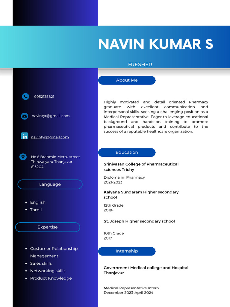 Navin Kumar Resume - June 2024 | PDF