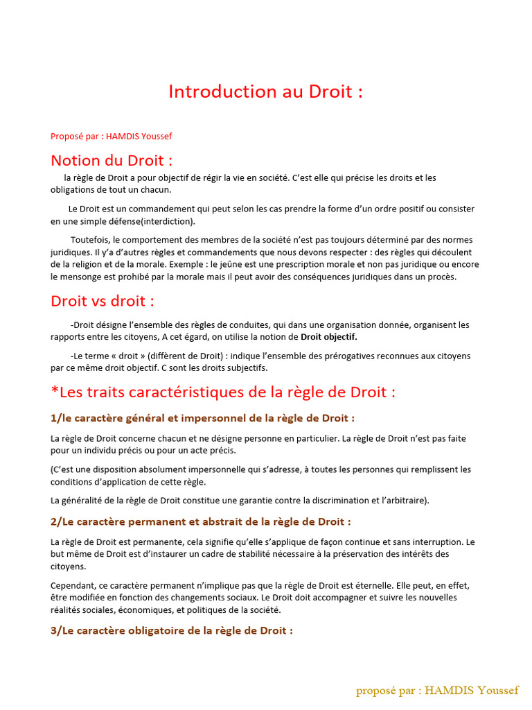 Résumé Intro Au Droit | PDF