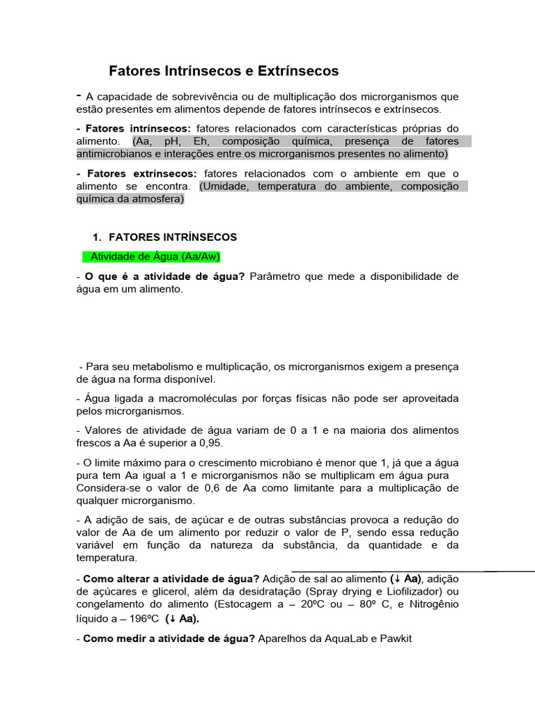 Fatores Intrínsecos e Extrínsecos PDF | PDF