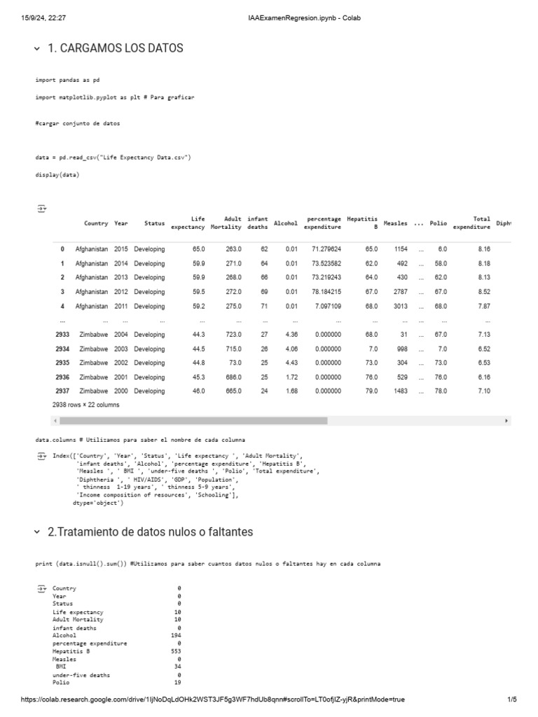 Regresion - Ipynb - Colab | PDF