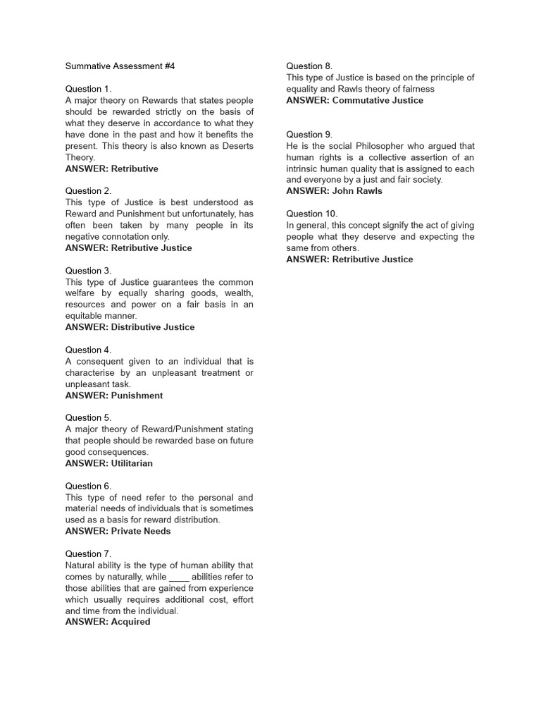 Summative Assessment4 | PDF | Science & Mathematics