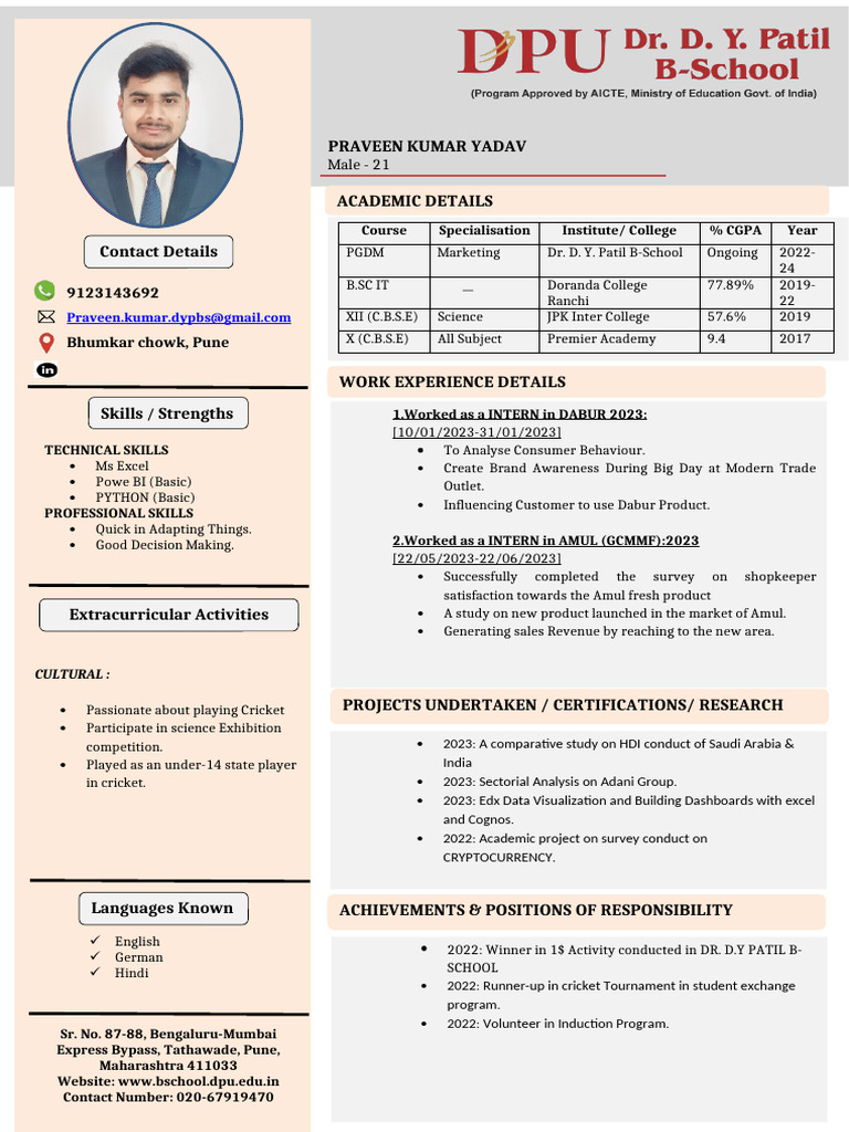 Resume Template 2022-24 | PDF