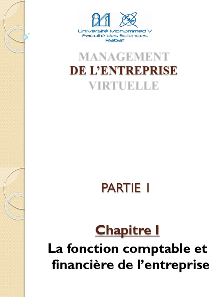 MANAGEMENT ENTREPRISE VIRTUELLE Cours La Fonction Comptable Et Financière | PDF