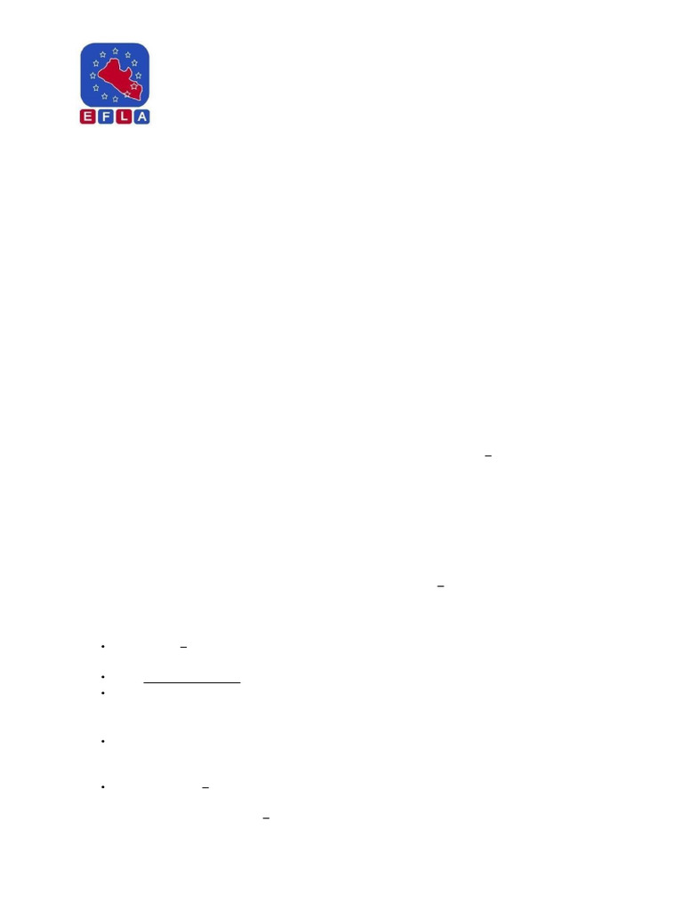 E F L A: Uropean Ederation of Iberian Ssociations (EFLA) | PDF