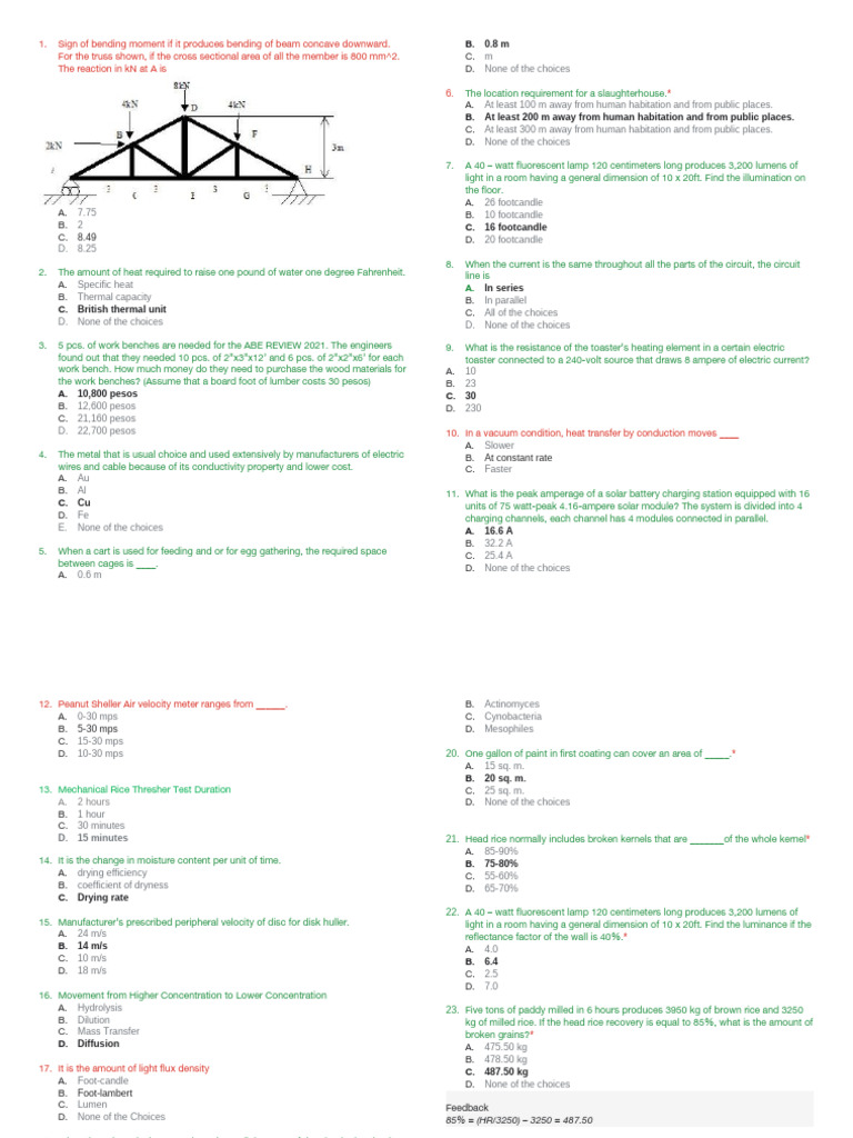 Answer Key for Engineering Review | PDF | Alternating Current ...
