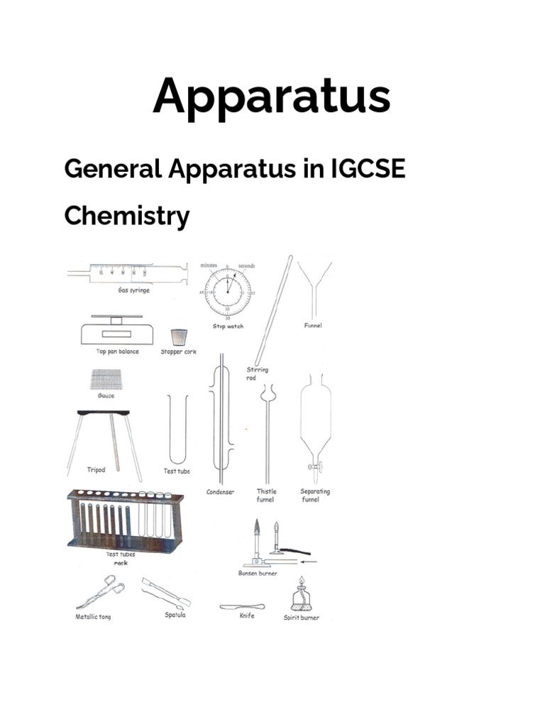 IGCSE Chemistry Paper 6 Apparatus Guide | PDF | Salt (Chemistry ...