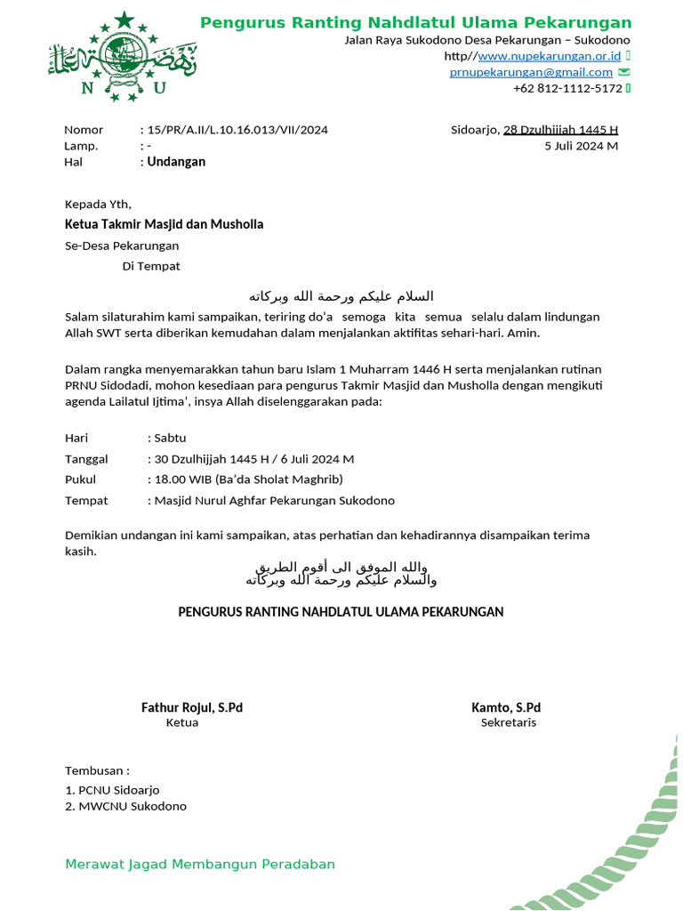 Contoh Surat Ranting | PDF