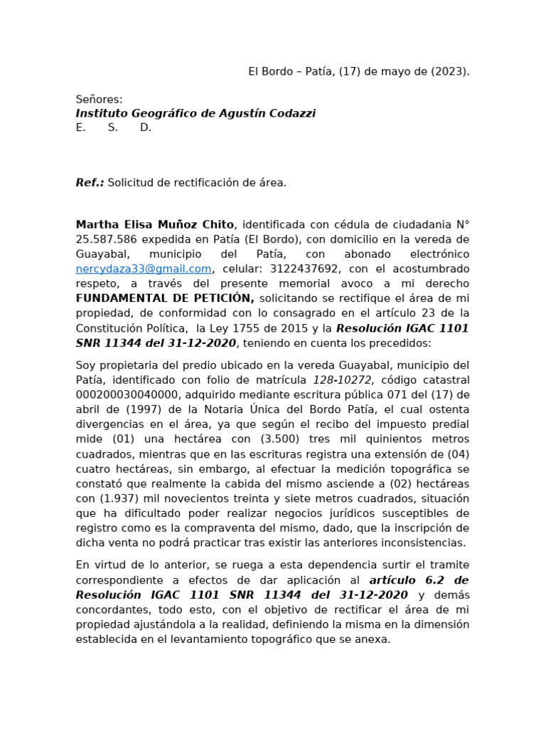 Solicitud Igac | PDF