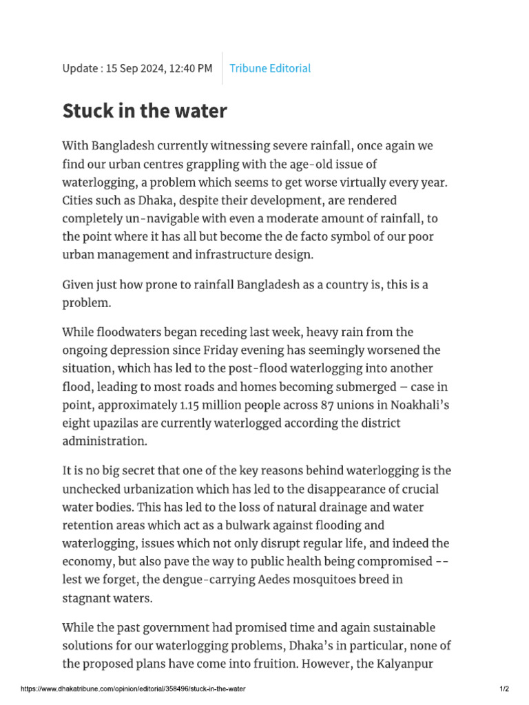 Water Stuck | PDF