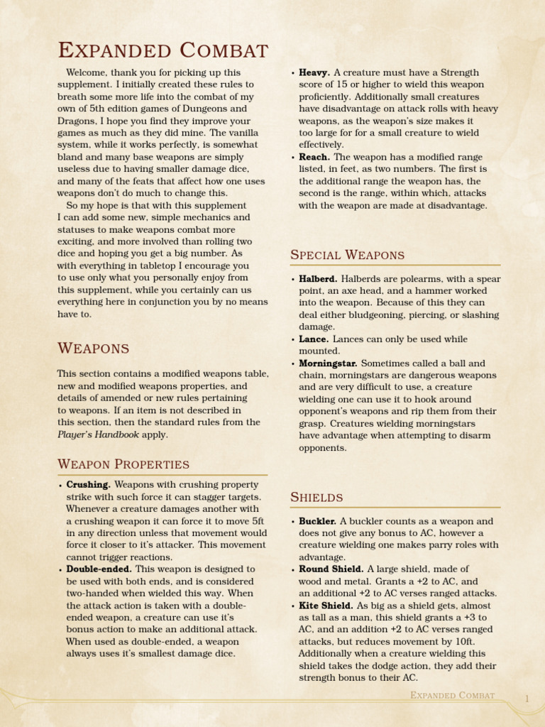 Expanded Combat | PDF