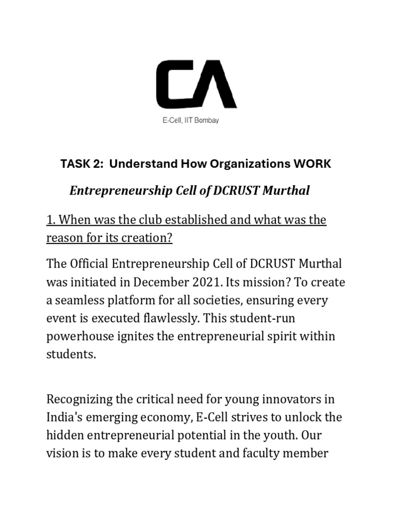 Iitb Task 2 | PDF | Entrepreneurship | Business Economics