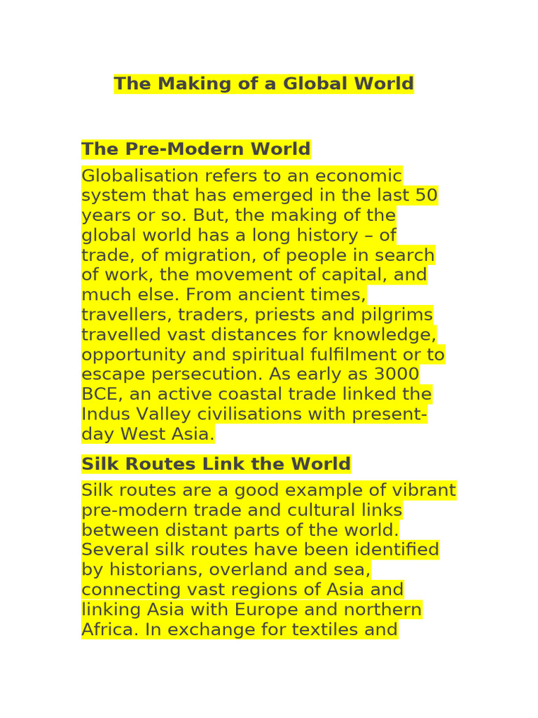 The Making of A Global World | PDF | Bretton Woods System | Great ...