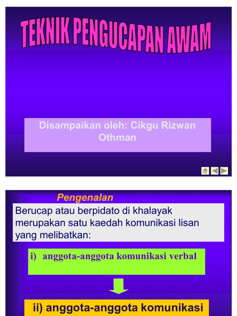 Teknik Pengucapan Awam Berkesan | PDF | Kajian Bahasa Asing | Seni