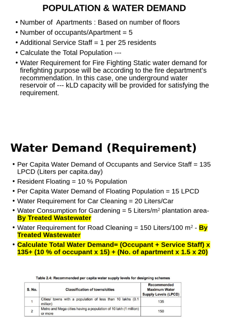Population & Water Demand | PDF