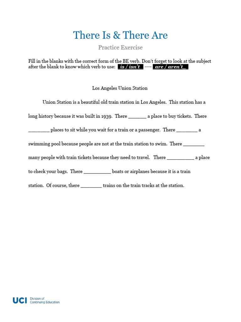 C1M3L2 - There is & There Are Practice Exercise | PDF