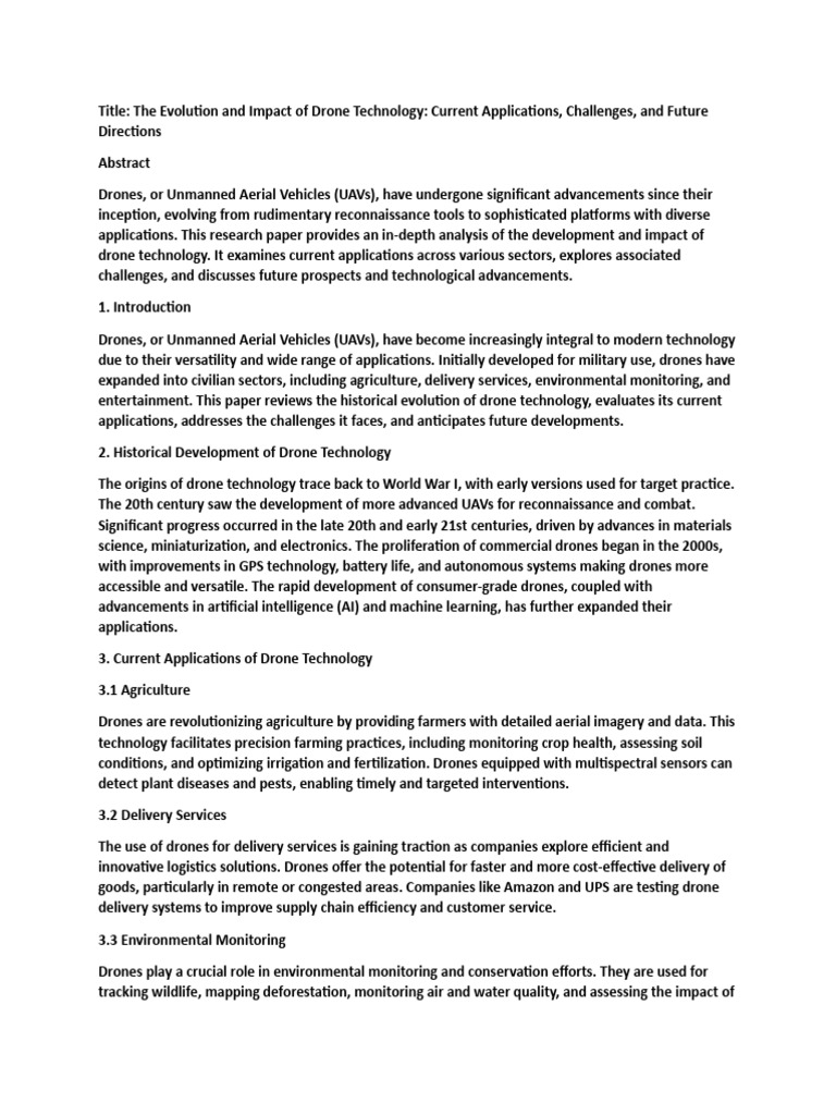 The Evolution and Impact of Drone Technology | PDF