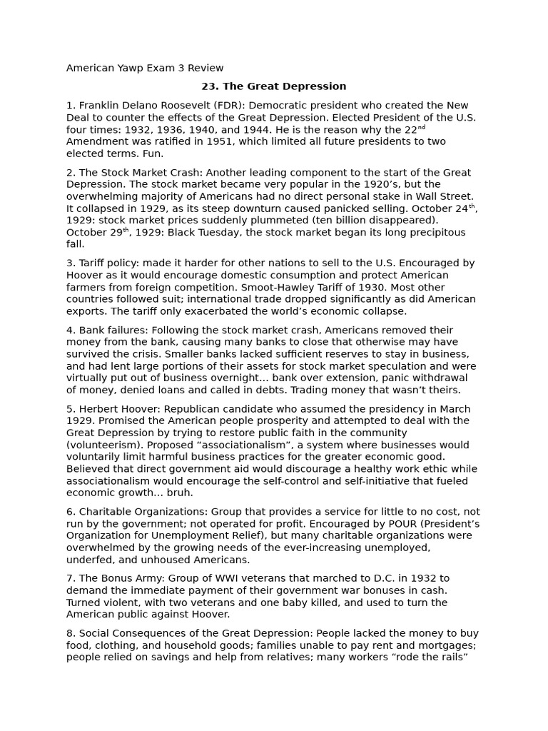 Great Depression and Pearl Harbor Overview | PDF | New Deal | Great ...