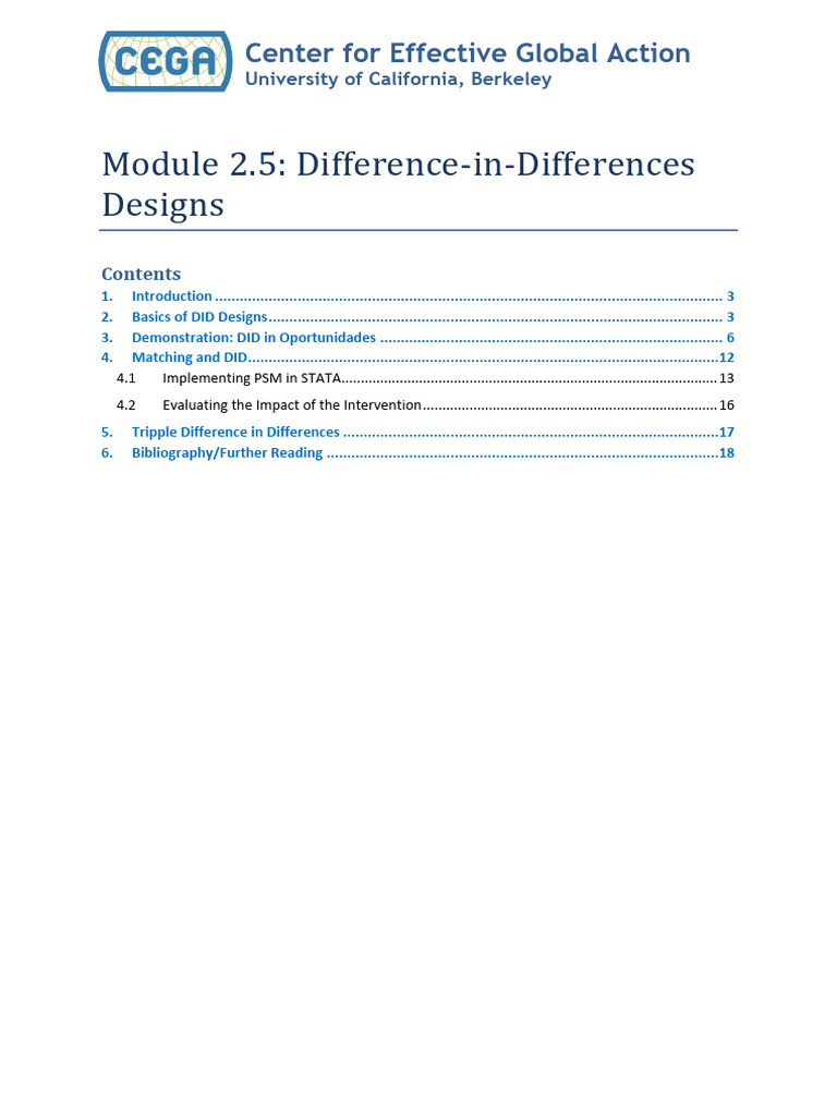 Difference in Differences | PDF